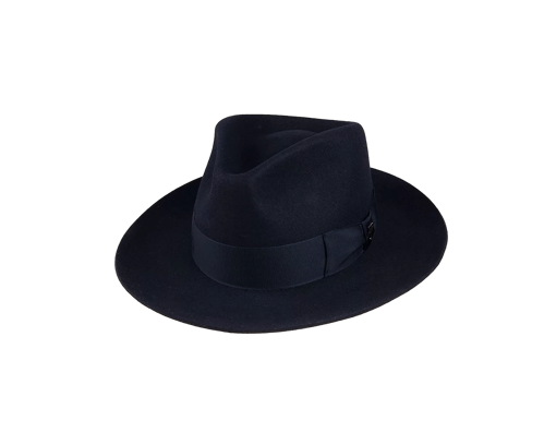 New Tonak French Navy Mohair Fur Felt Fedora Hat - Bernard Hats New Tonak French Navy Mohair Fur Felt Fedora Hat - Bernard Hats